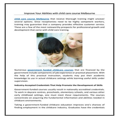 Improve Your Abilities with child care course Melbourne 19-06-2024.pdf