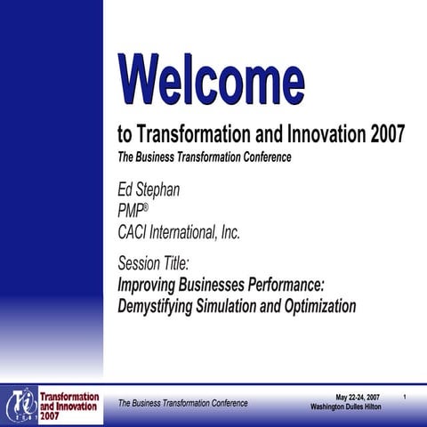 Improving Business Performance Demystifying Simulation And Optimization Ppt