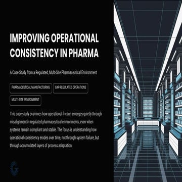 Operational Consistency in Regulated Pharma Operations - Case Study | PDF
