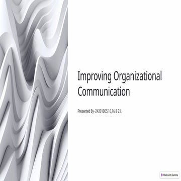 Improving Organizational Communication Pptx