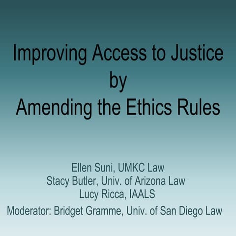 Improving access to justice by amending the ethics rules | PDF