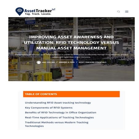 Improving asset awareness and utilization RFID Technology versus Manual ...
