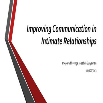 Improving communication in intimate relationships | PPT