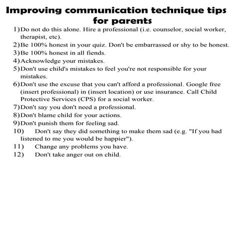 Improving communication technique tips for parents | PDF