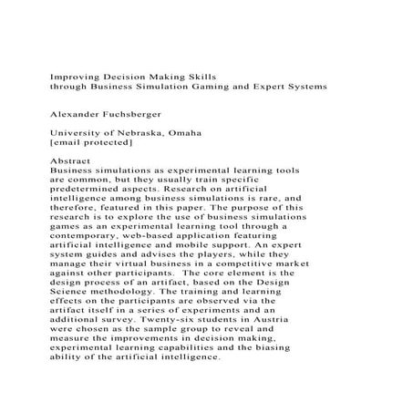 Improving Decision Making Skills through Business Simulation.docx