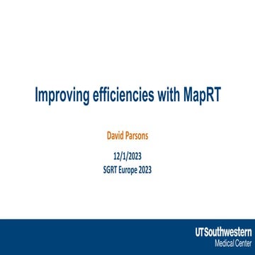 SGRT Europe 2023: Improving efficiencies with MapRT | PDF