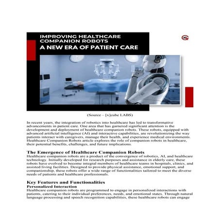 Healthcare Companion Robots: Key Features and Functionalities, Benefits ...