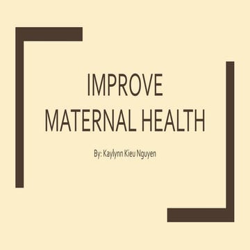 Improving maternal health | PPT