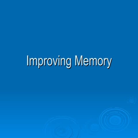 Improving Memory | PPT