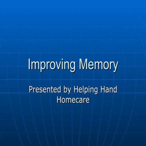 Improving Memory | PPT | Brain and Nervous System Disorders | Diseases ...