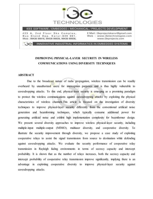 Improving Physical Layer Security In Wireless Communications Using