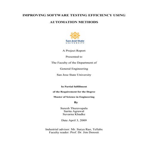Improving Software Testing Efficiency Using Automation Methods By