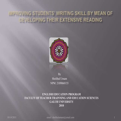 Improving students’ writing skill by mean of | PPTX
