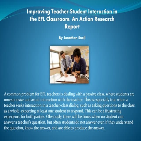 Improving Teacher-Student Interaction Analysis | PPTX