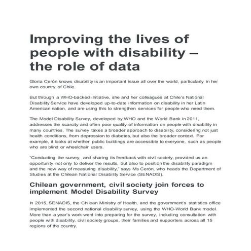 Improving the lives of people with disability | PDF