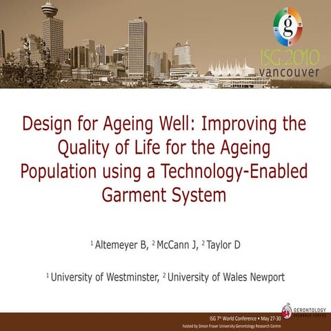Design for Ageing Well: Improving the Quality of Life for the Ageing ...
