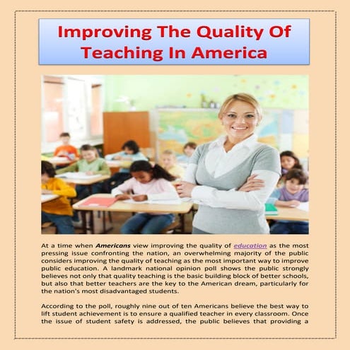 Improving The Quality Of Teaching In America | PDF