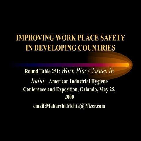 Improving workplace safety in developing countries | PDF