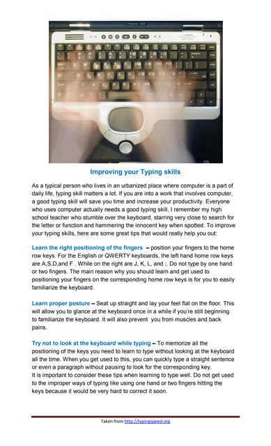Keyboarding techniques (1) | PPT