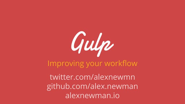 Improving Your Workflow With Gulp Pdf Programming Languages Computing
