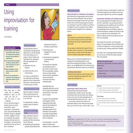 Improvisation in Training | PDF
