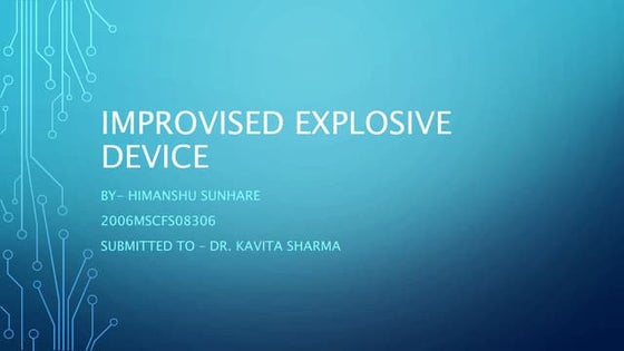 In-depth IED Awareness Training | PPTX