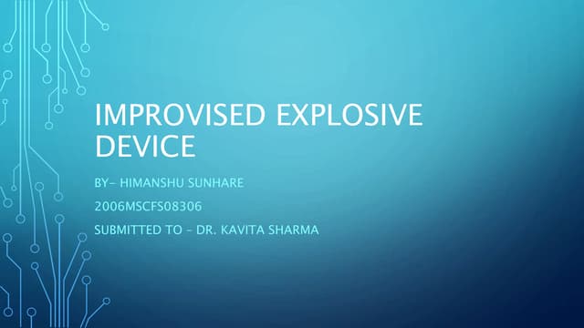 In-depth IED Awareness Training | PPTX