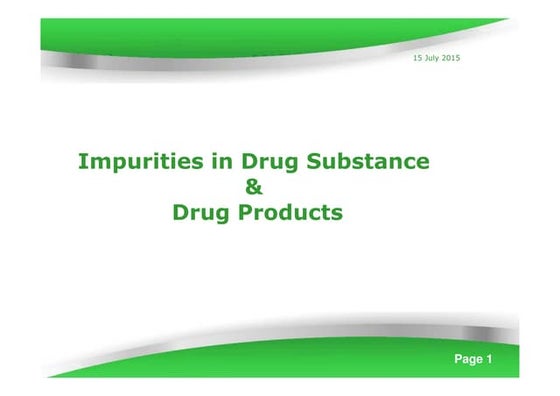 impurity and stability studies | PPTX | Chemistry | Science