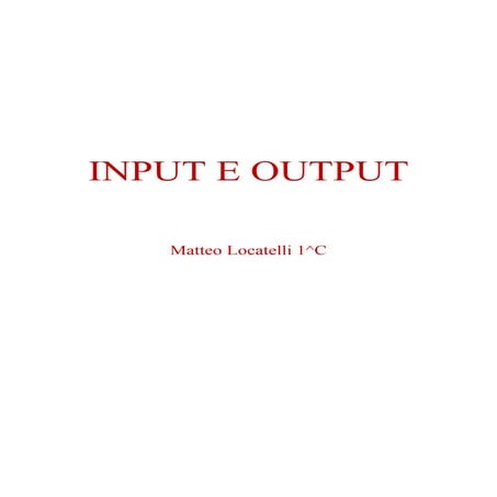 Imput e output | DOCX | Computer Peripherals | Computing