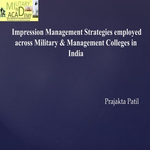 Impression Management Strategy final ppt | PPTX