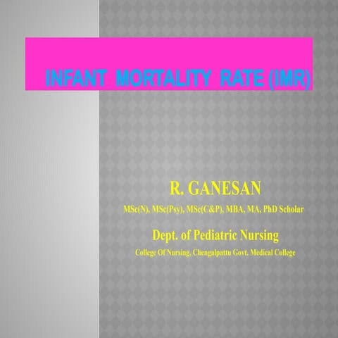 Infant Mortality Rate Imr 2024 Vital Statistics Pptx