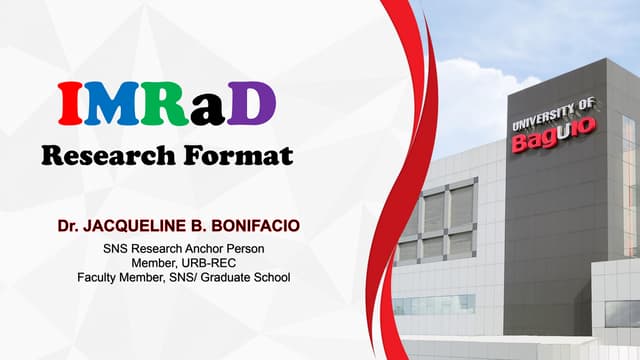 IMRAD FORMAT | PPT