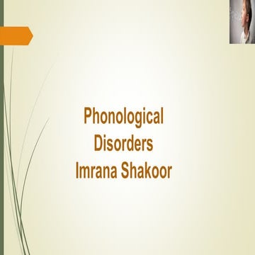 phonological disorders briefing & treatment | PDF