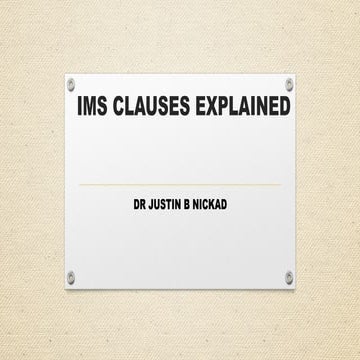 IMS CLAUSES EXPLAINED.pptxnyergrated management systems clauses | PPTX