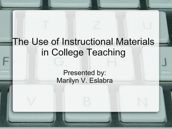 Different Types of Instructional Materials | PPTX | Science