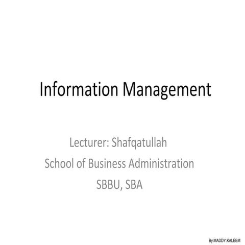 Information Management slides | PPT