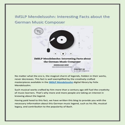 IMSLP Mendelssohn Interesting Facts about the German Music Composer.pdf