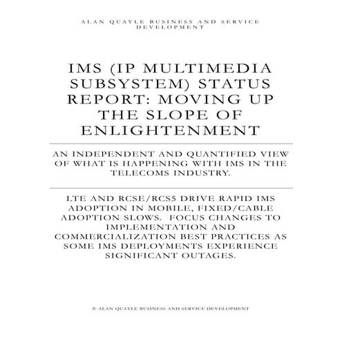 IMS Status Report issue 2. Contents and Foreword | PDF