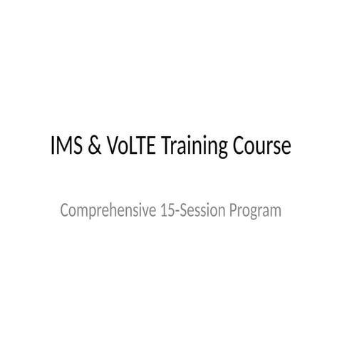 volte ims network architecture tutorial - Explained | PDF