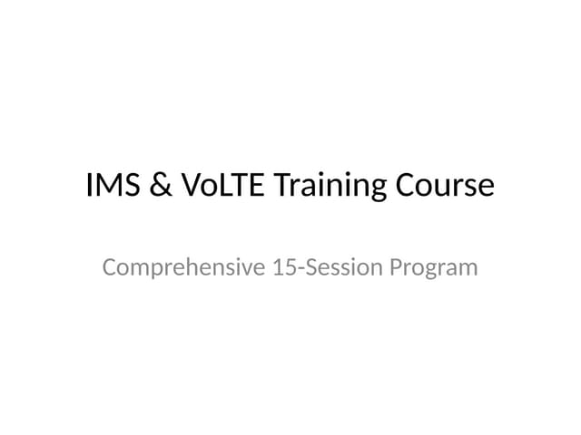 volte ims network architecture tutorial - Explained | PDF