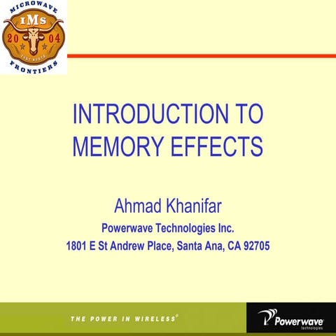 Introduction to Memory Effects | PPT