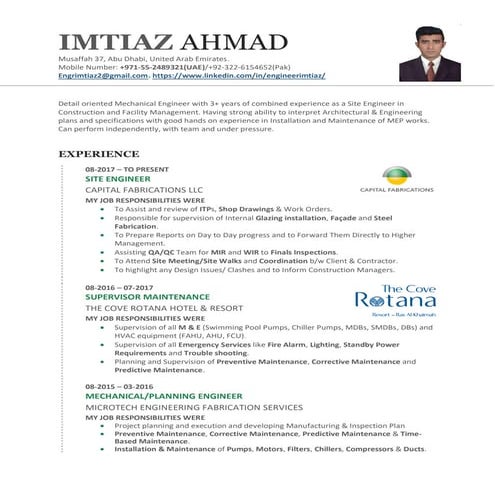 My Resume (Facade Designer)