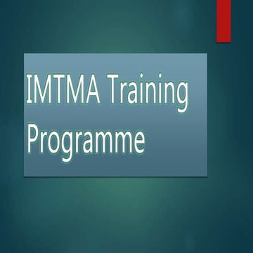 Imtma Training Programme Ppt