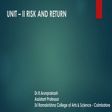 Investment Managment unit II risk and return | PPTX