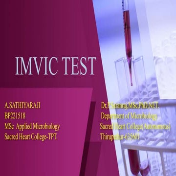IMViC (Biochemical test) | PPTX