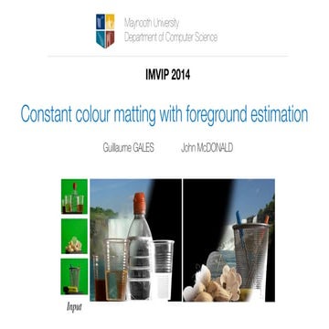 Constant colour matting with foreground estimation | PPT
