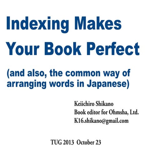 Index makes your book perfect | PDF
