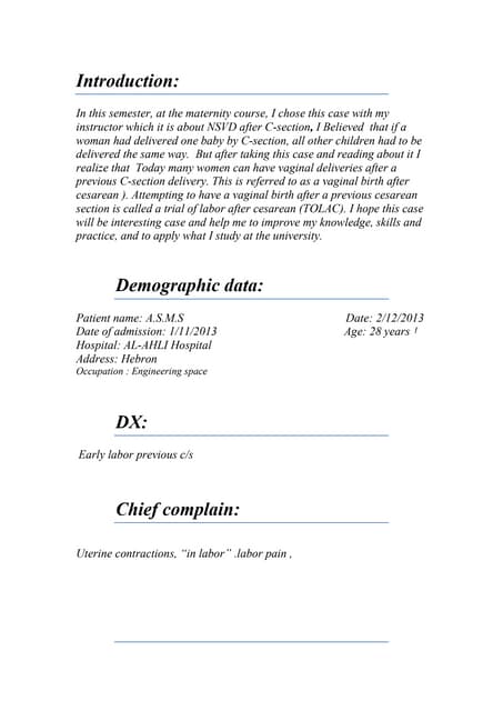 Obstetric case study | PPT