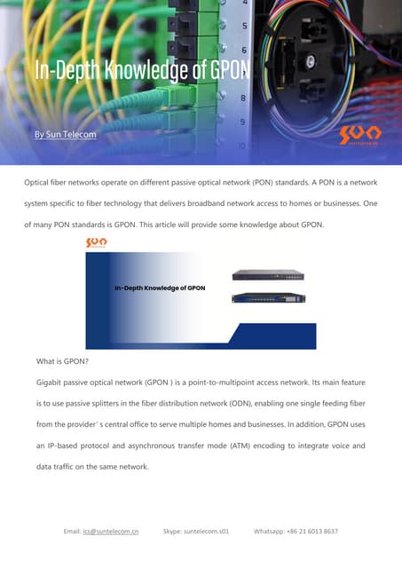 Understanding olt, onu, ont and odn full | PDF