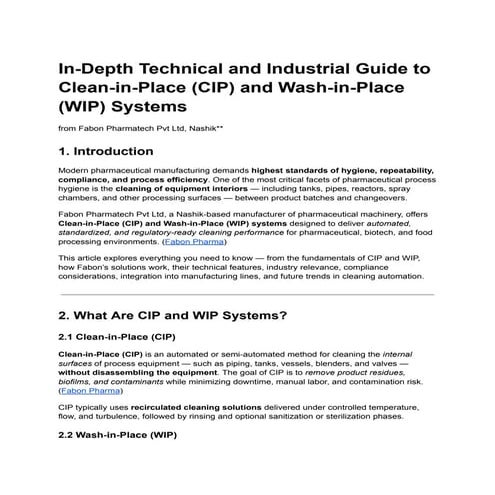 Cleaning in place, Sterilizationin place.pptx